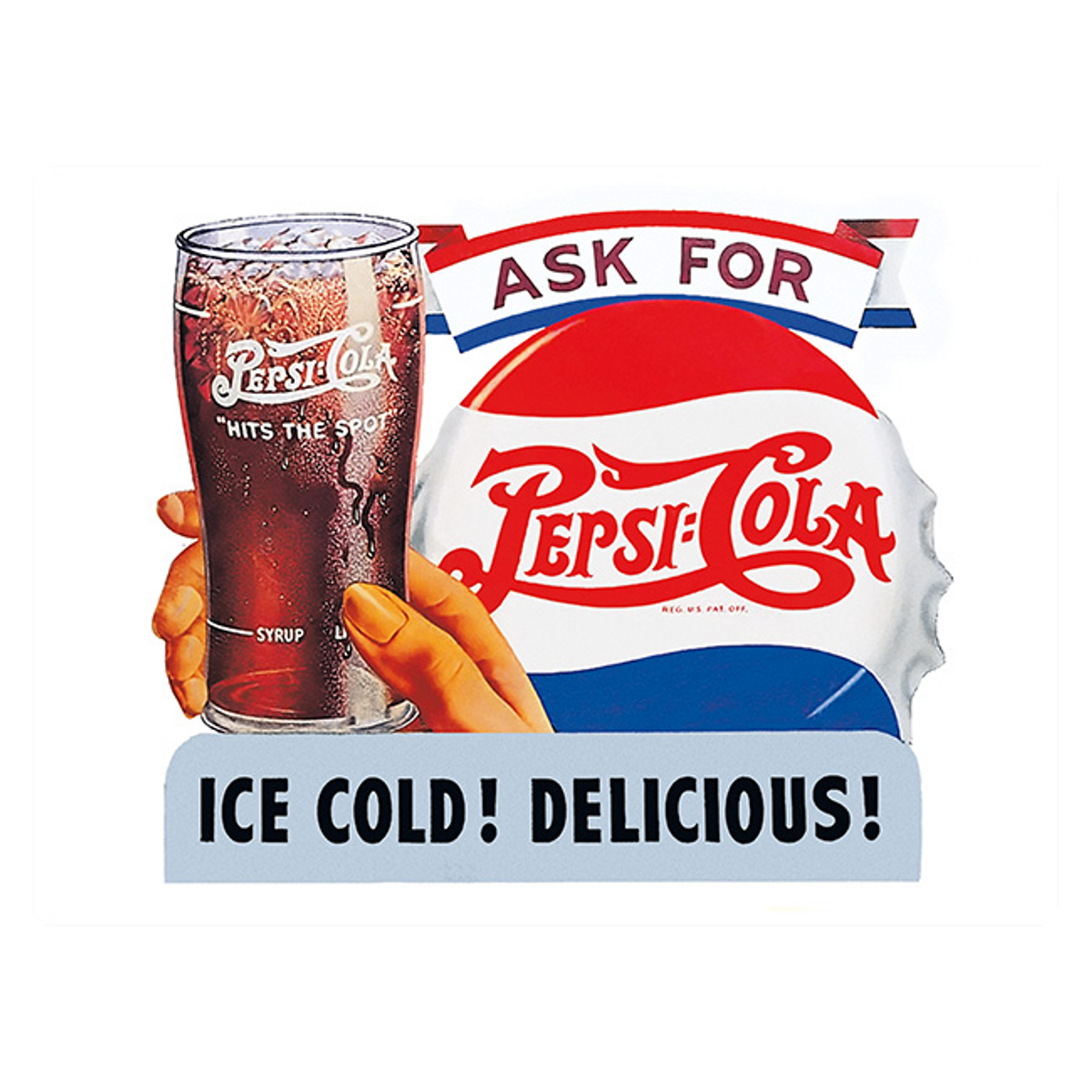 Pepsi Ice Cold Delicious - Metallskilt - METALLSKILT.NO